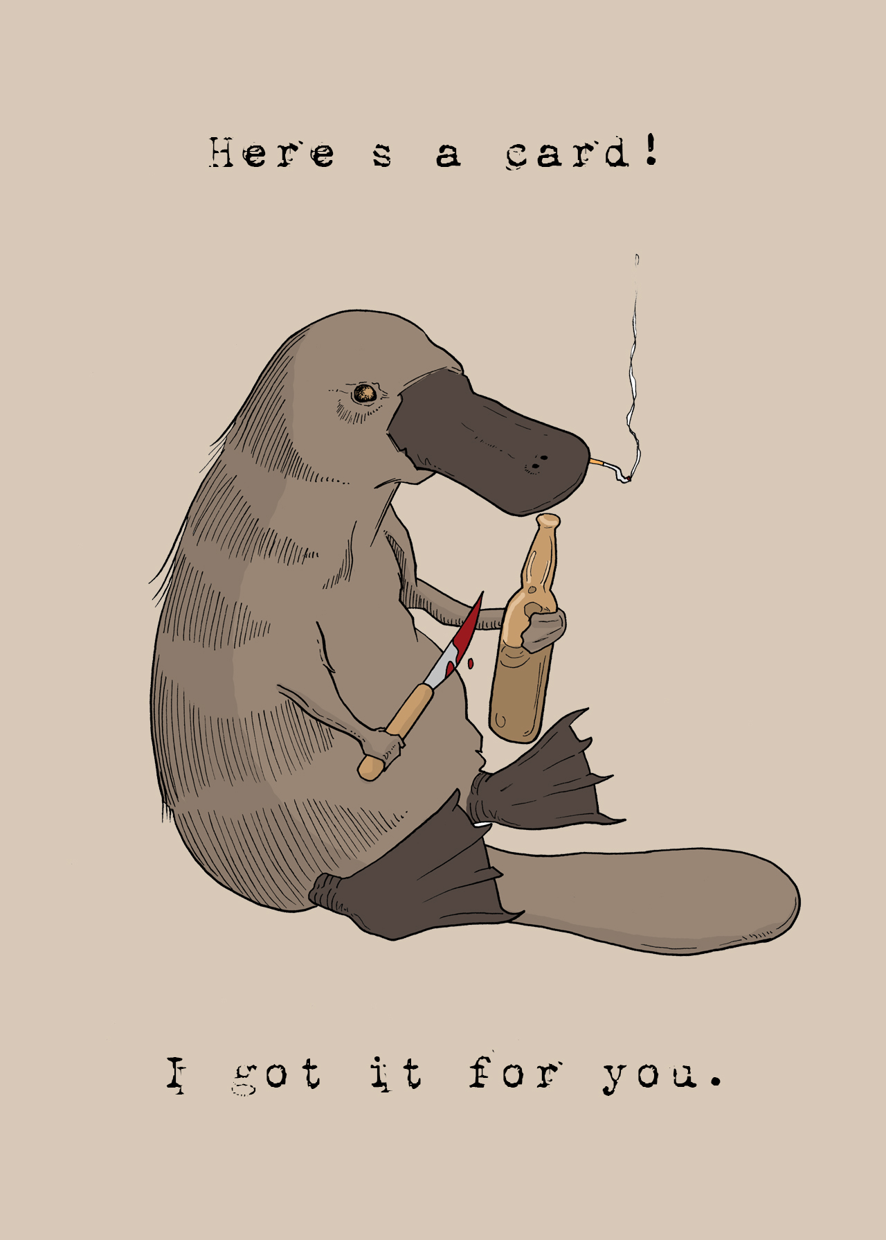 This Platypus Will Shank You Greeting Card – Merk Asylum